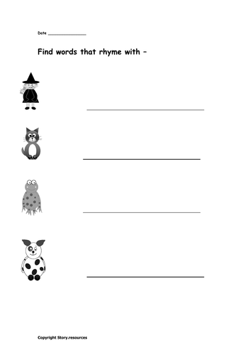 ROOM ON THE BROOM RHYMING WORDS AND ACTIVITIES WORKSHEETS EYFS KS1 ...