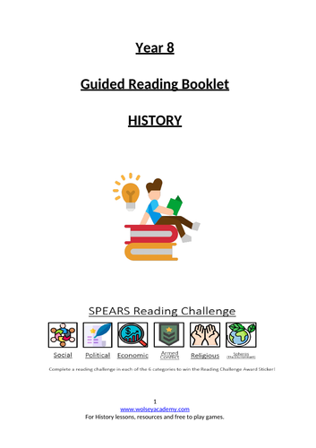 History - Guided Reading Booklet - 6 articles - Y8 | Teaching Resources