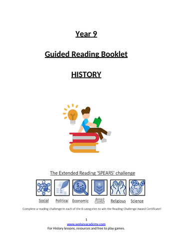History - Guided Reading Booklet - 6 articles - Y9 | Teaching Resources