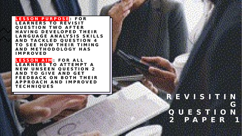 GCSE English Language Paper 1 Question 2 Revision Presentation plus ...