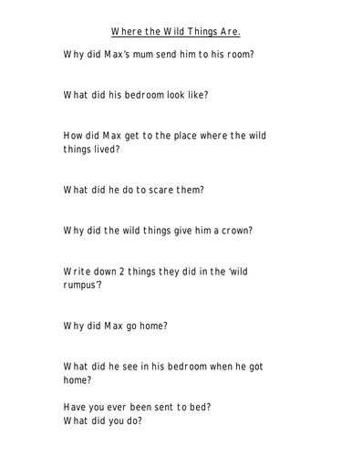 WHERE THE WILD THINGS ARE STORY BOOK RESOURCE EYFS KS1 | Teaching Resources