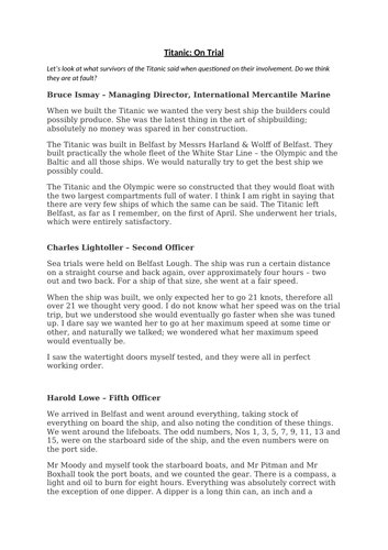 The Titanic: Non-Fiction Writing Unit | Teaching Resources