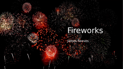 Fireworks by James Reeves | Teaching Resources