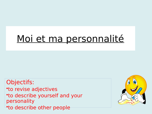 Ppt describing personality with avoir / être KS3 | Teaching Resources