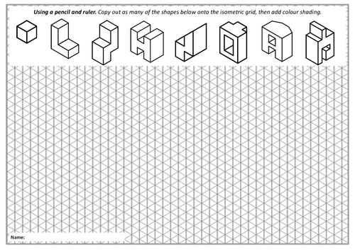 Isometric Drawing Practice | Teaching Resources