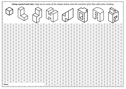 Isometric Drawing Practice | Teaching Resources
