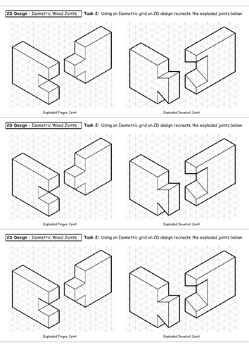 2D Design Isometric Wood Joints | Teaching Resources