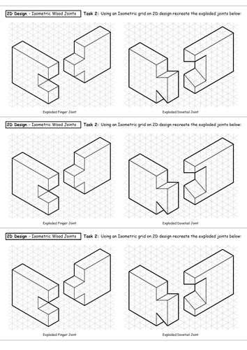 2D Design Isometric Wood Joints | Teaching Resources