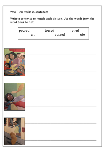 Pancake verbs linked to The Big Pancake story | Teaching Resources