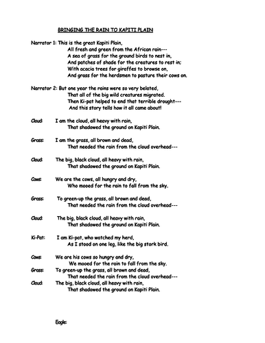 BRINGING THE RAIN TO KAPITI PLAIN MUTICULTURAL STORY BOOK RESOURCE ...