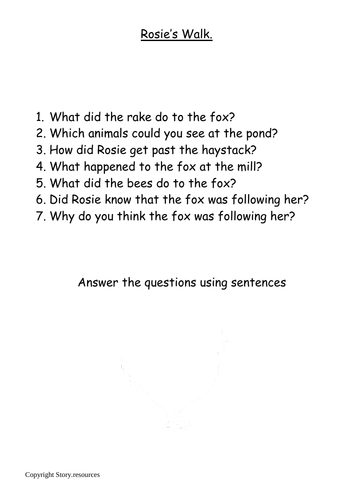 ROSIES WALK STORY BOOK RESOURCE EYFS KS1 PREPOSITIONS LITERACY ...