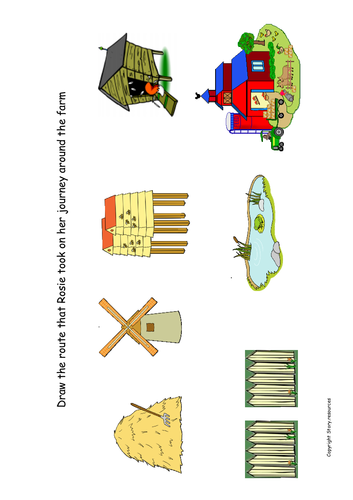 ROSIES WALK STORY BOOK RESOURCE EYFS KS1 PREPOSITIONS LITERACY ...