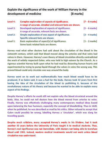 MEDICINE THROUGH TIME SUGGESTED ANSWERS AQA GCSE HISTORY | Teaching ...