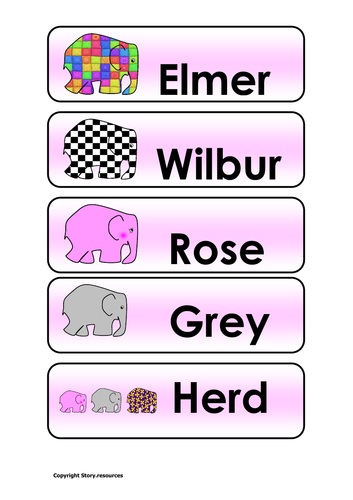 ELMER THE ELEPHANT COLOURS STORY BOOK RESOURCE LITERACY EYFS KS1 ...