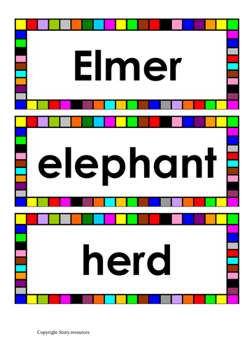 ELMER THE ELEPHANT COLOURS STORY BOOK RESOURCE LITERACY EYFS KS1 ...