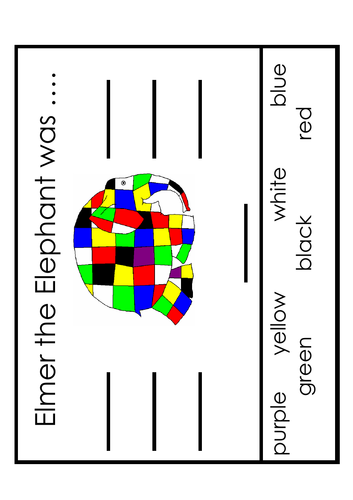 ELMER THE ELEPHANT COLOURS STORY BOOK RESOURCE LITERACY EYFS KS1 ...