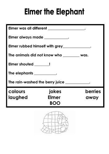 ELMER THE ELEPHANT COLOURS STORY BOOK RESOURCE LITERACY EYFS KS1 ...