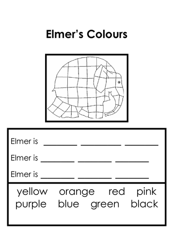 ELMER THE ELEPHANT COLOURS STORY BOOK RESOURCE LITERACY EYFS KS1 ...