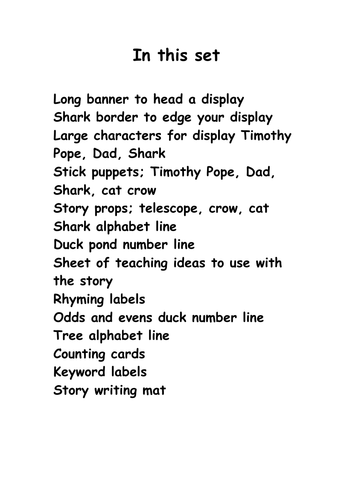 SHARK IN THE PARK STORY BOOK TEACHING RESOURCE LITERACY EYFS KS1 ...