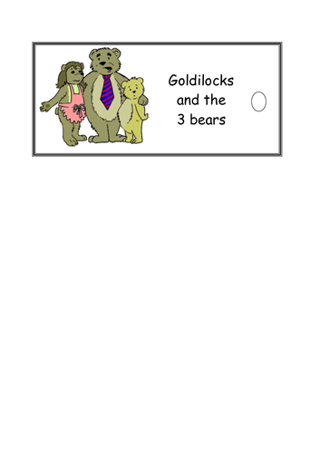 GOLDILOCKS AND THE 3 BEARS FAIRYTALE TRADITIONAL TALES EYFS KS1 STORY ...