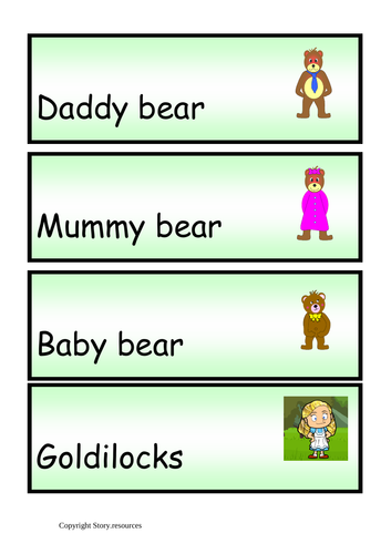 GOLDILOCKS AND THE 3 BEARS FAIRYTALE TRADITIONAL TALES EYFS KS1 STORY ...