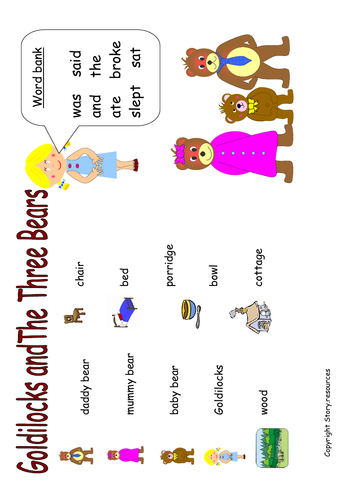 GOLDILOCKS AND THE 3 BEARS FAIRYTALE TRADITIONAL TALES EYFS KS1 STORY ...