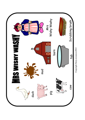 MRS WISHY WASHY STORY BOOK RESOURCES EYFS KS1 LITERACY | Teaching Resources
