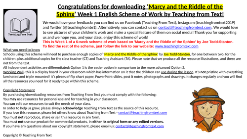 Ancient Egypt 'Marcy and the Riddle of the Sphinx' LKS2 English Scheme ...