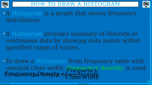 Histogram 1 - Unequal Class Interval | Teaching Resources