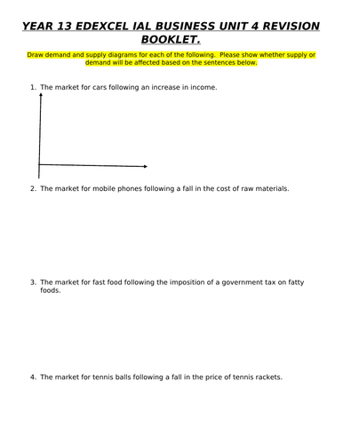 Edexcel IAL Unit 4 Business Revision Booklet and Worksheet Activity ...