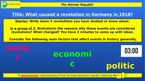 IB History HL - The German Revolution | Teaching Resources