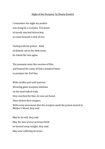 KS3 Modern Poetry SOL | Teaching Resources