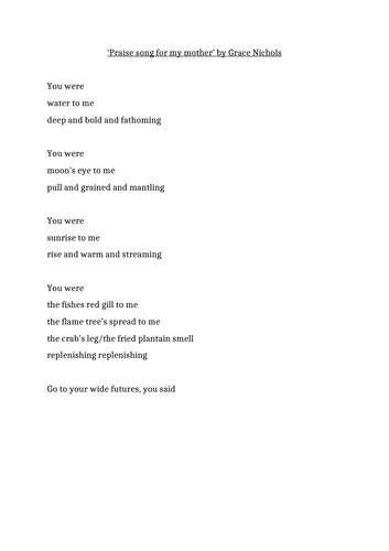 KS3 Modern Poetry SOL | Teaching Resources