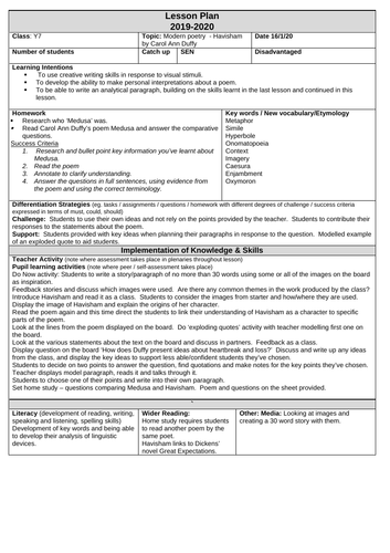 KS3 Modern Poetry SOL | Teaching Resources