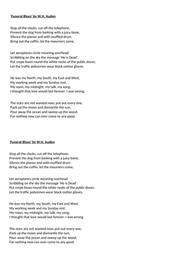 KS3 Modern Poetry SOL | Teaching Resources