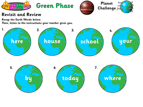 Pip and Pap Phonics Earth Words (Common Exception Words) 'Love', 'Once ...
