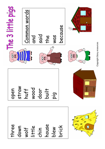 THE 3 THREE LITTLE PIGS TRADITIONAL TALES STORY BOOK RESOURCE EYFS KS1 ...