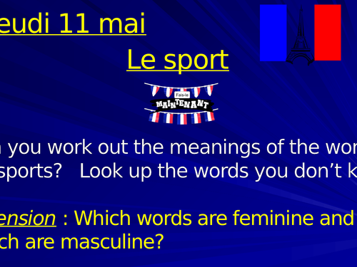 Le sport - 3 lessons to introduce and talk about sports in French ...
