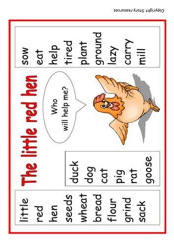 LITTLE RED HEN STORY BOOK RESOURCES EYFS KS1 TRADITIONAL TALES ...