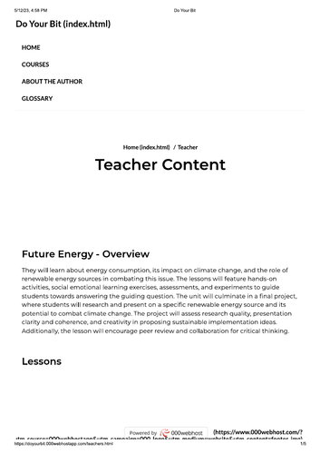 Do Your Bit- Is a website with teacher and student resources for ...