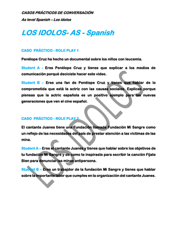 AS - A level role play speaking conversation | Teaching Resources