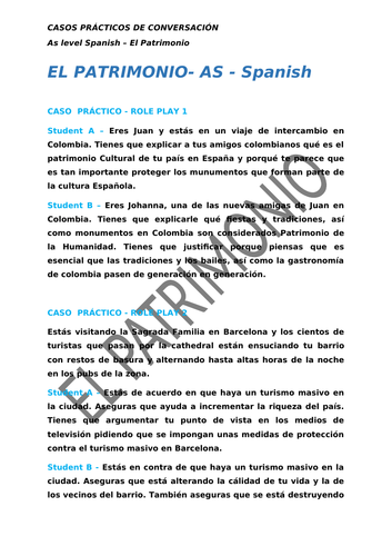 AS - A level role play speaking conversation | Teaching Resources