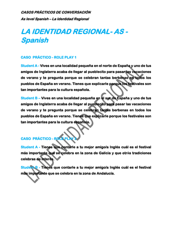 AS - A level role play speaking conversation | Teaching Resources