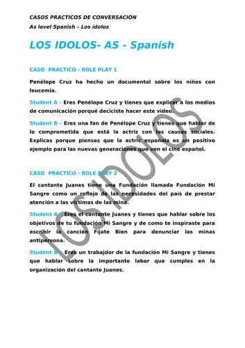 AS - A level role play speaking conversation | Teaching Resources