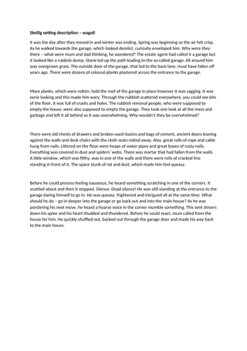 Skellig - Setting - WAGOLL | Teaching Resources Skellig - Setting - WAGOLL | Teaching Resources