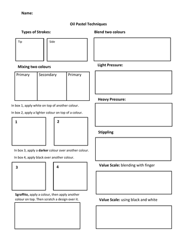 Oil pastel techniques | Teaching Resources