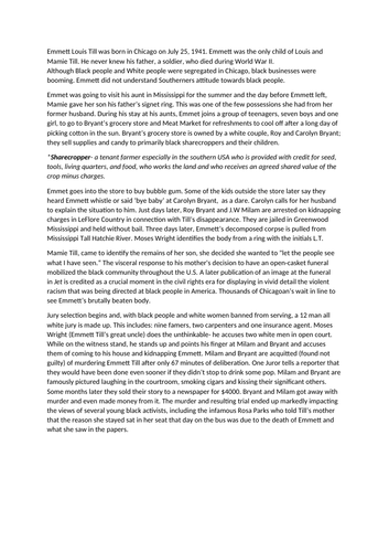 Emmett Till | Teaching Resources