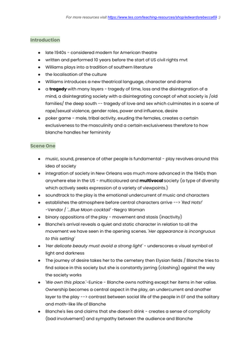 A-LEVEL ENGLISH LIT | Paper 2: modern texts | A streetcar named desire ...