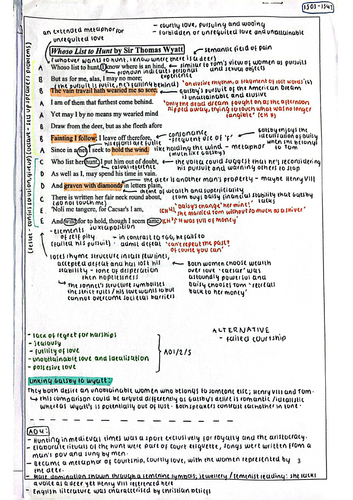 A-LEVEL ENGLISH LIT | Love through the ages pre-1900 poetry anthlogy ...