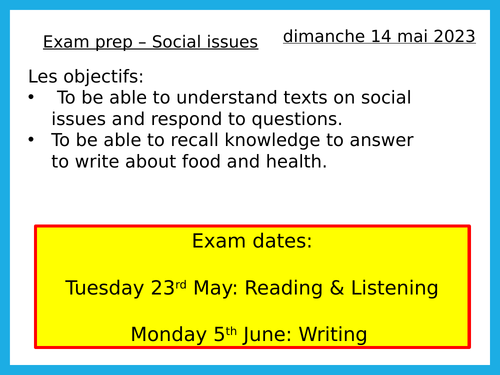 French Reading & Listening Revision | Teaching Resources